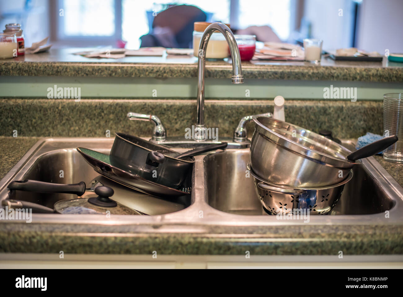 dirty dishes in the sink Stock Photo - Alamy