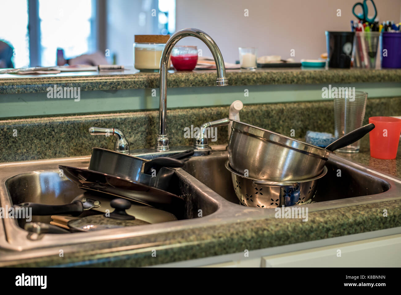 dirty dishes in the sink Stock Photo - Alamy