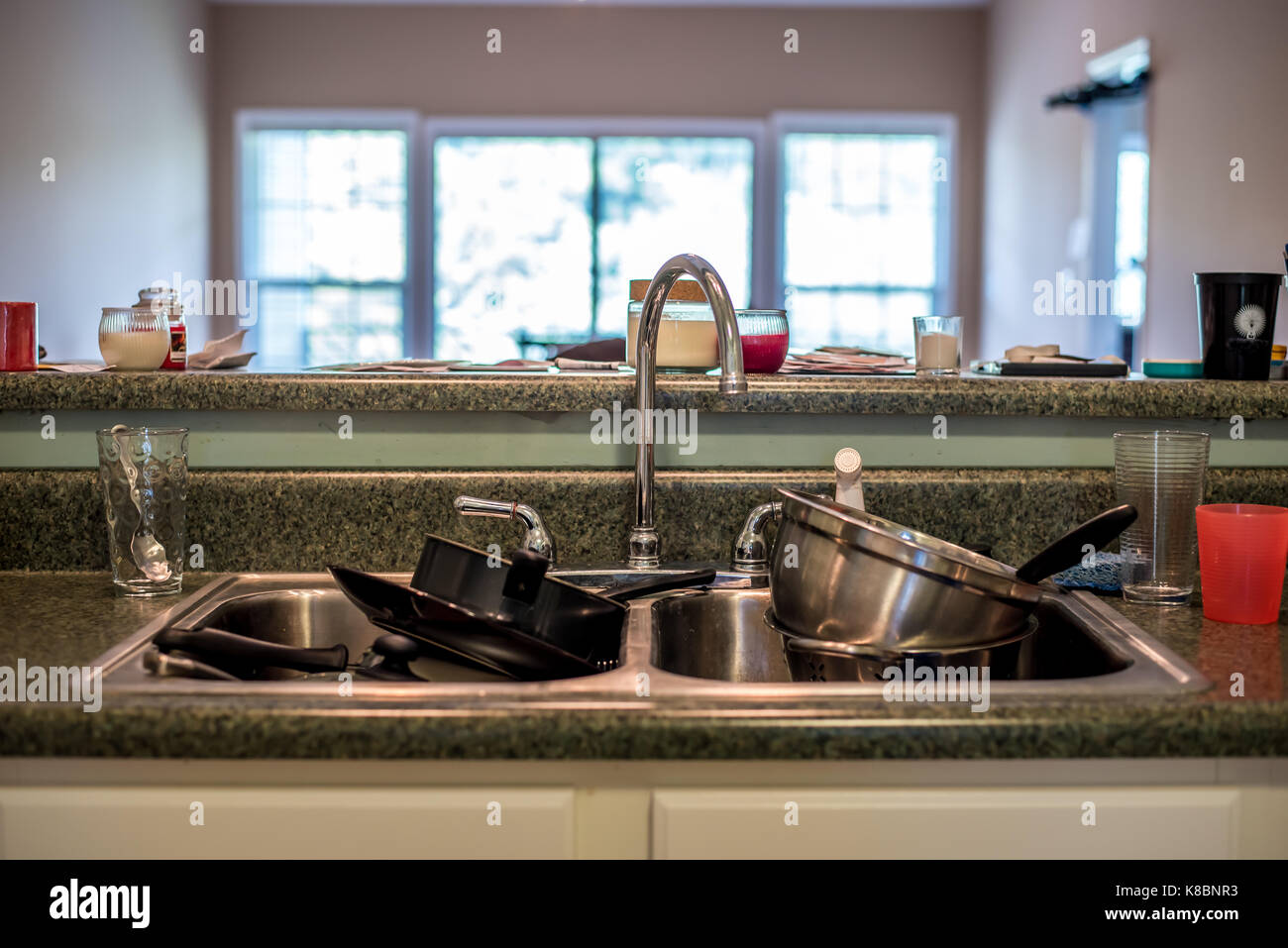 dirty dishes in the sink Stock Photo - Alamy