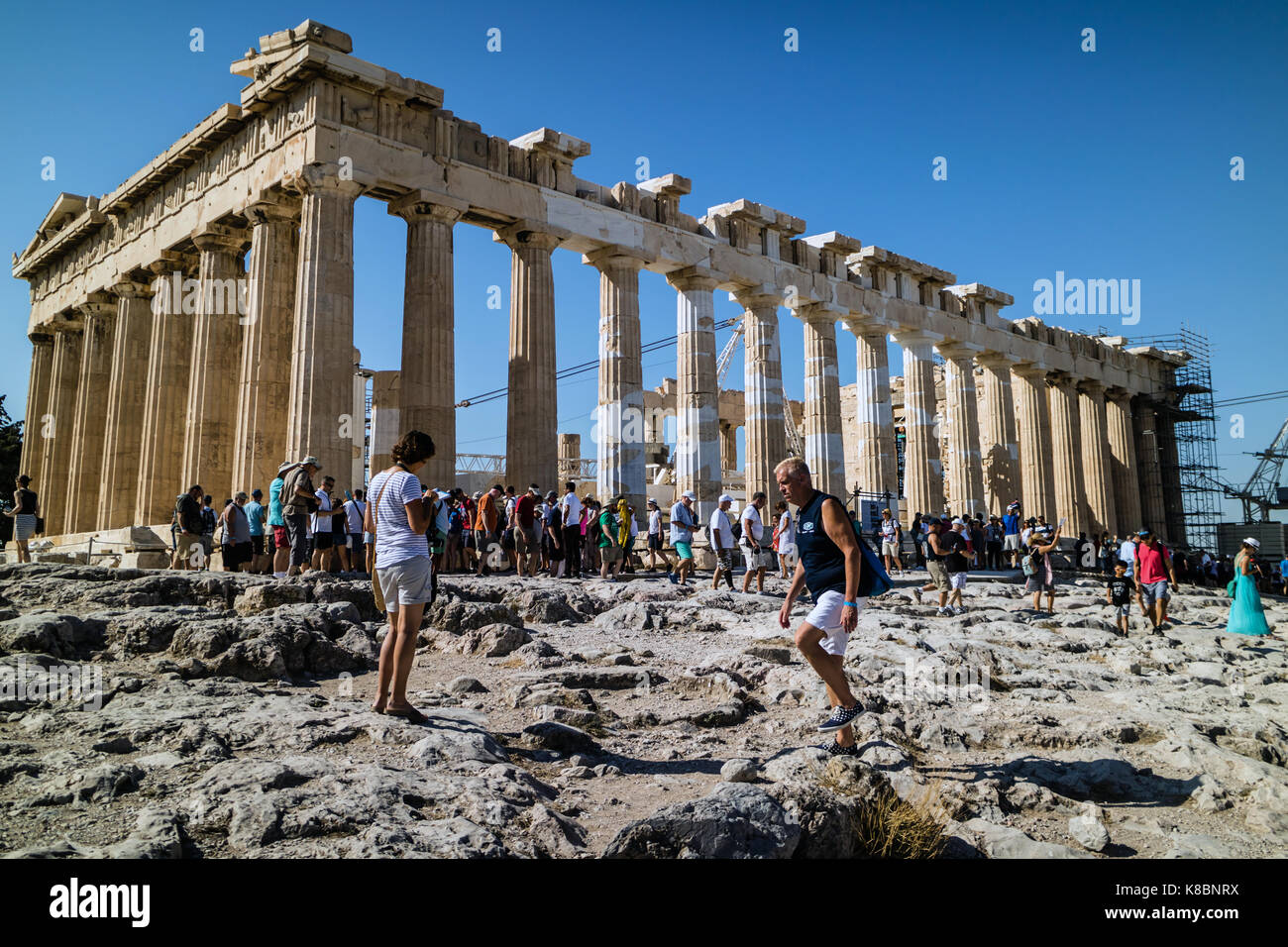 The Parthenon, Acropolis under restoration renovation, Athens, Greece ...