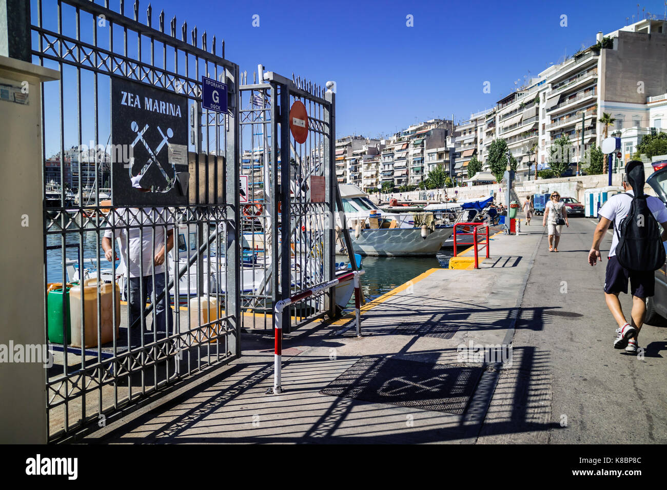 Zea Marina near port of Piraeus in Athens, Greece, Sep 2017 Stock Photo ...