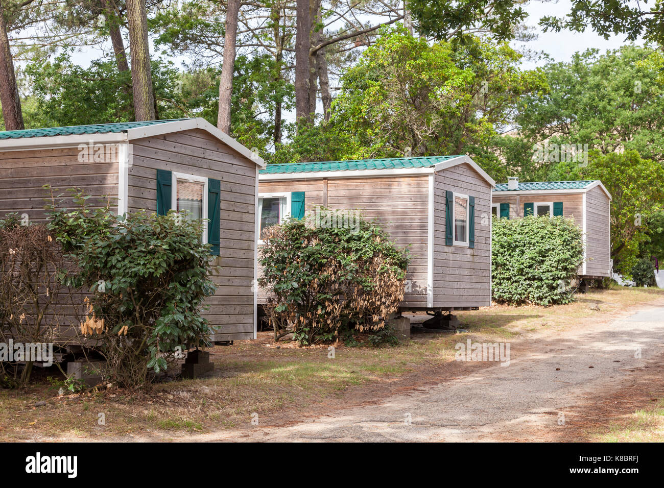 Summer vacation homes on a campsite Stock Photo - Alamy