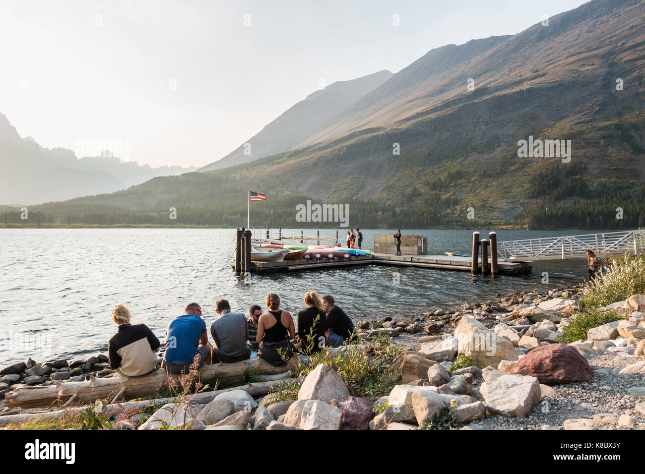 Tourists / visitors enjoying the late afternoon outside the ...
