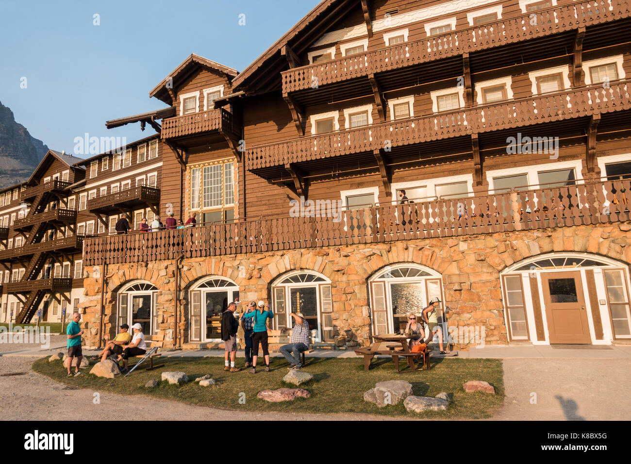 Tourists / visitors enjoying the late afternoon outside the ...