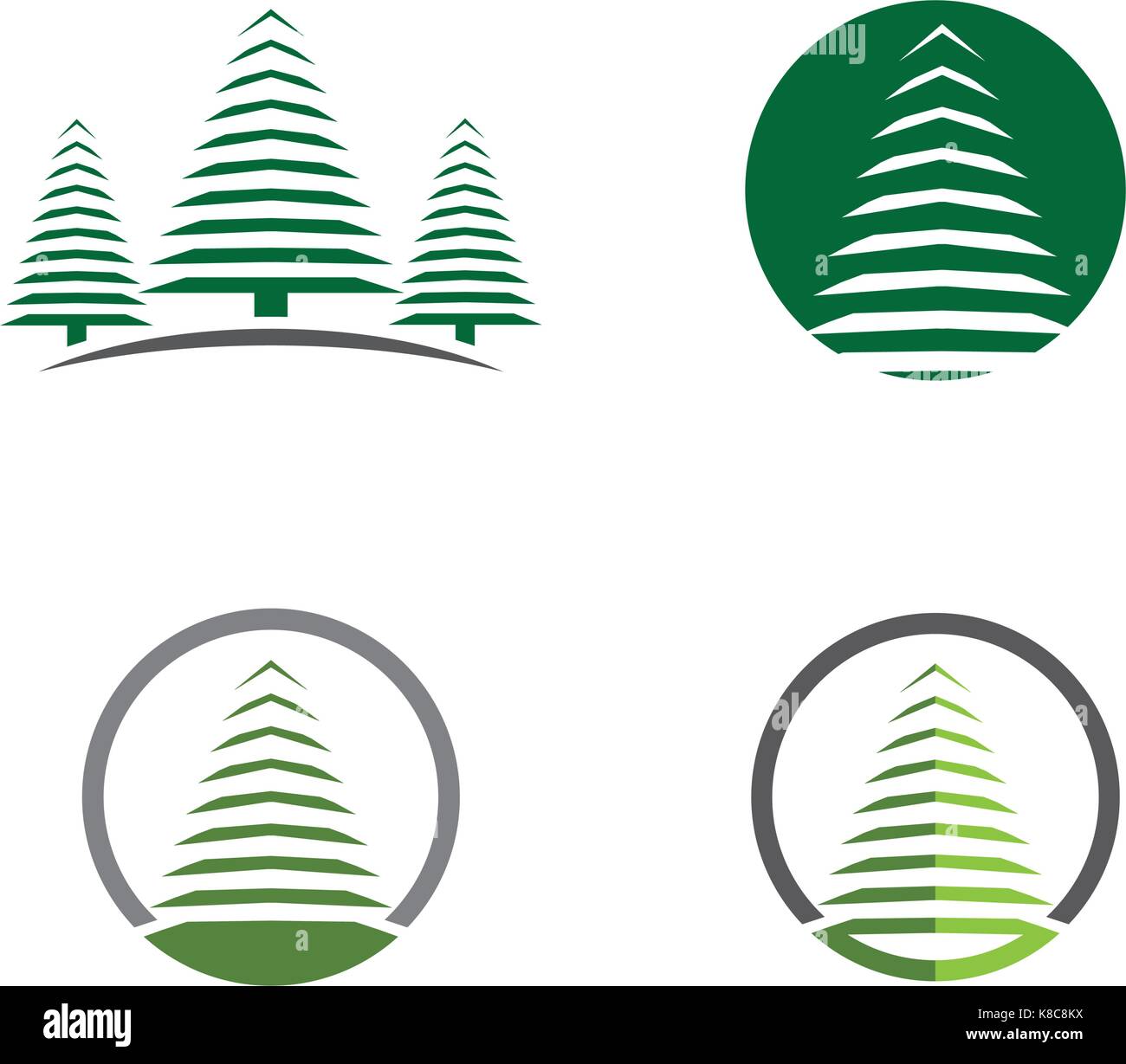 Cedar tree Logo template vector icon illustration design Stock Vector ...
