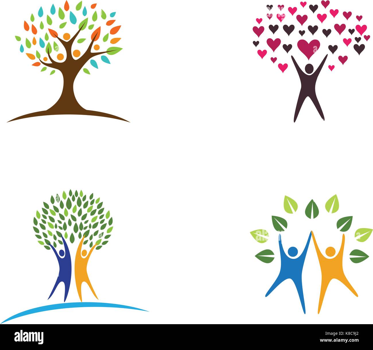 family tree symbol icon logo design template Stock Vector Image & Art ...