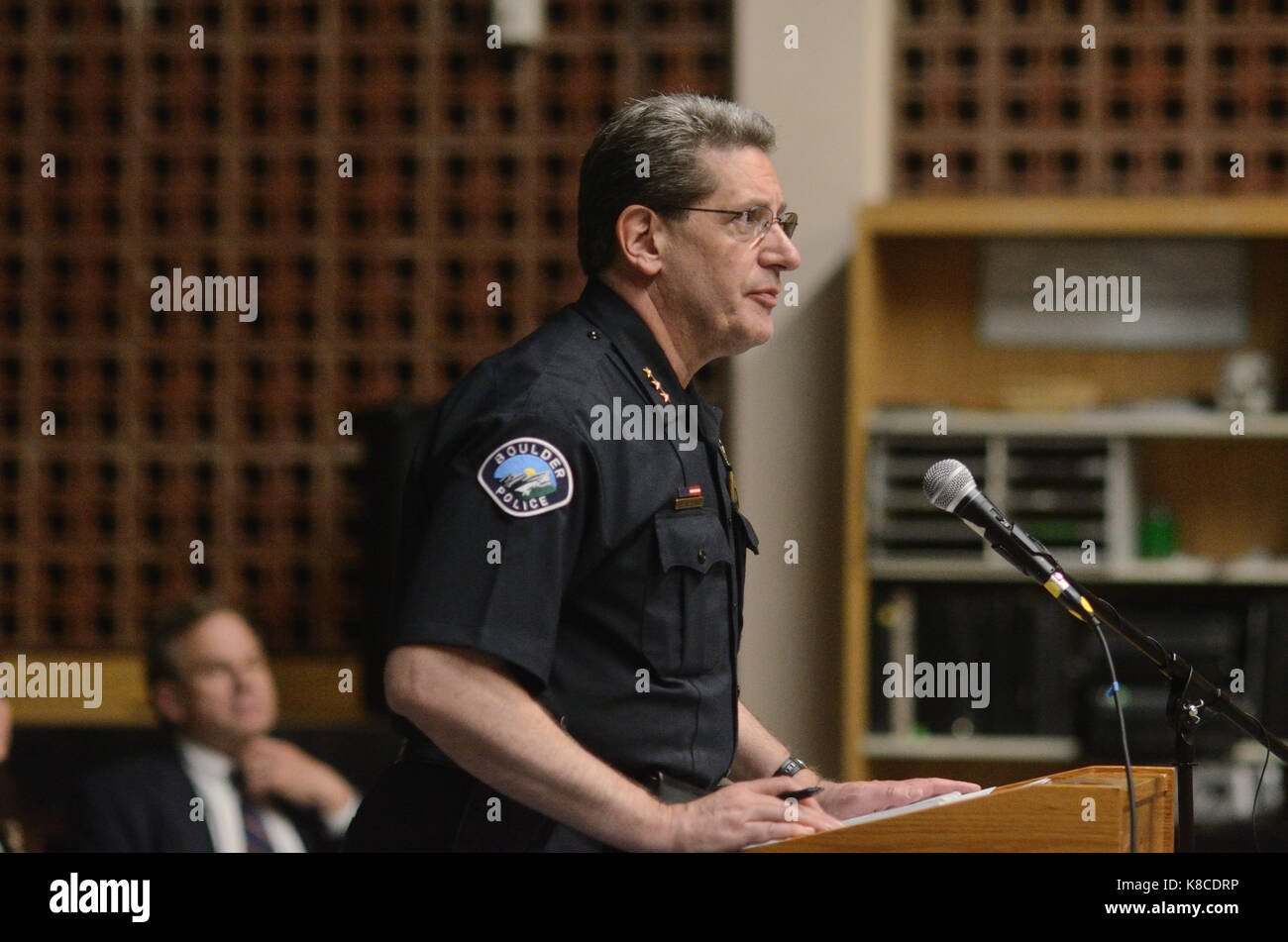 Boulder Police Chief Greg Testa speaks about the presence of a ...