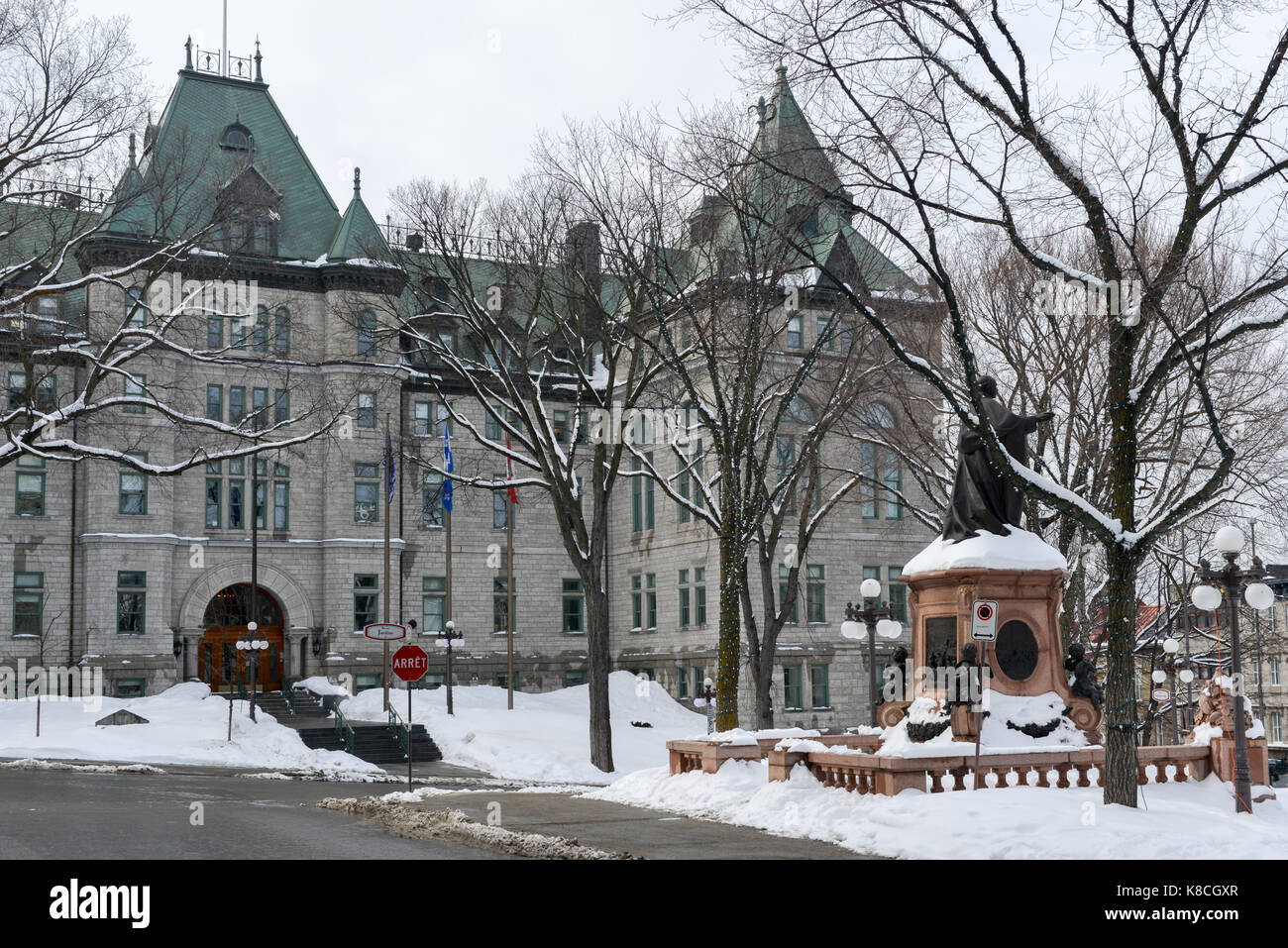 City Hall of Quebec City The Hotel de Ville (City Hall) in the winter ...