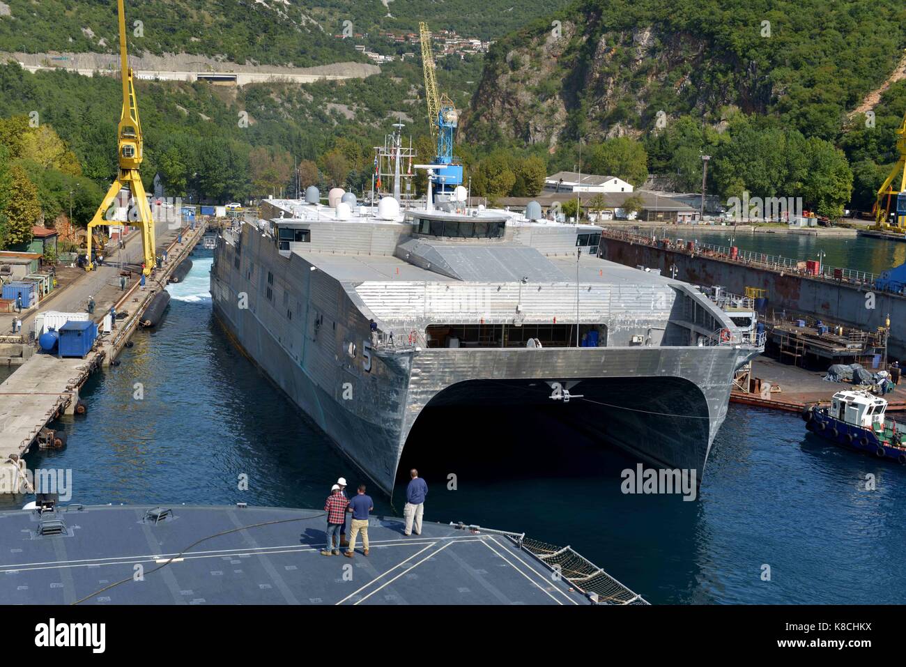The Spearhead-class expeditionary fast transport ship USNS Trenton (T ...