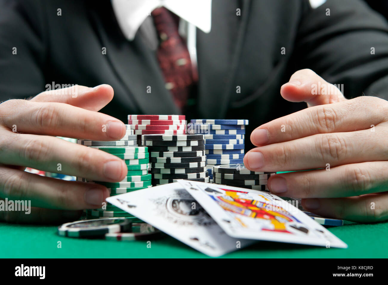 Blackjack at the casino Stock Photo - Alamy
