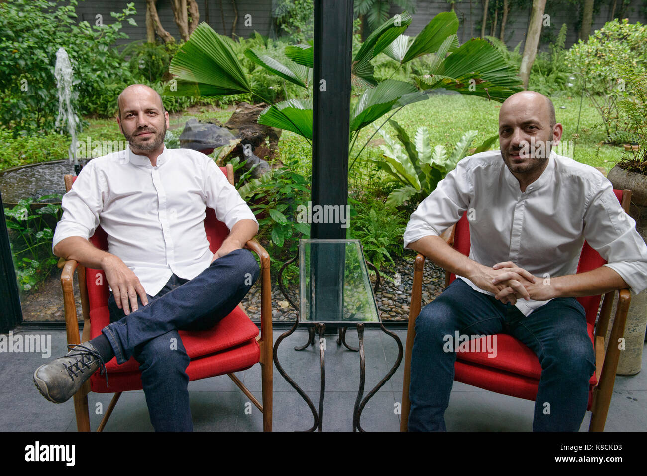 Twin gourmet chefs Thomas and Matthias Suhring, Bangkok, Thailand Stock ...