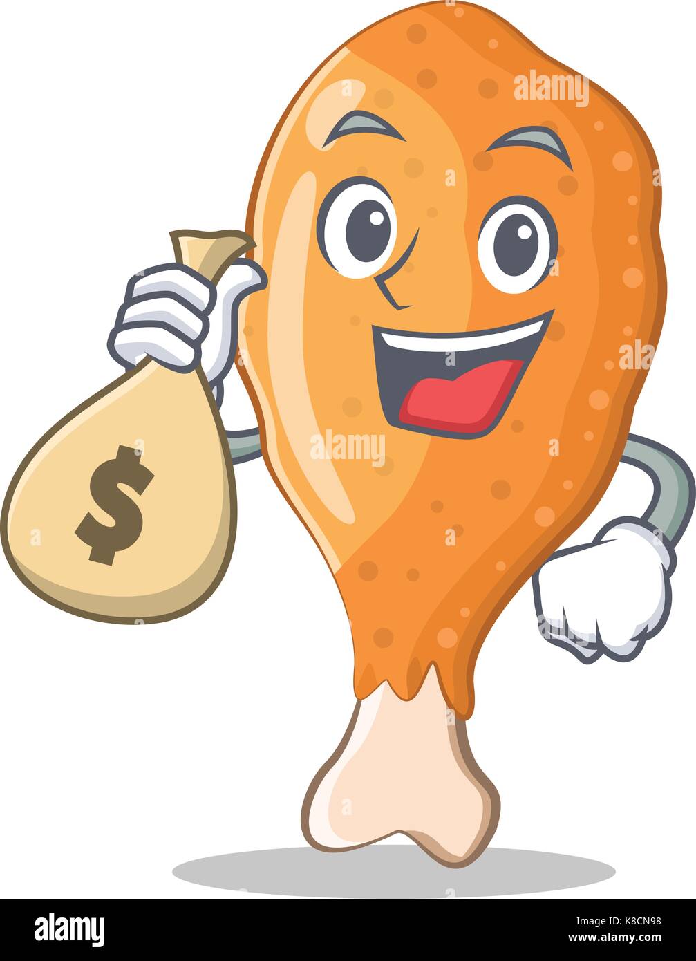With money bag fried chicken character cartoon Stock Vector Image & Art ...