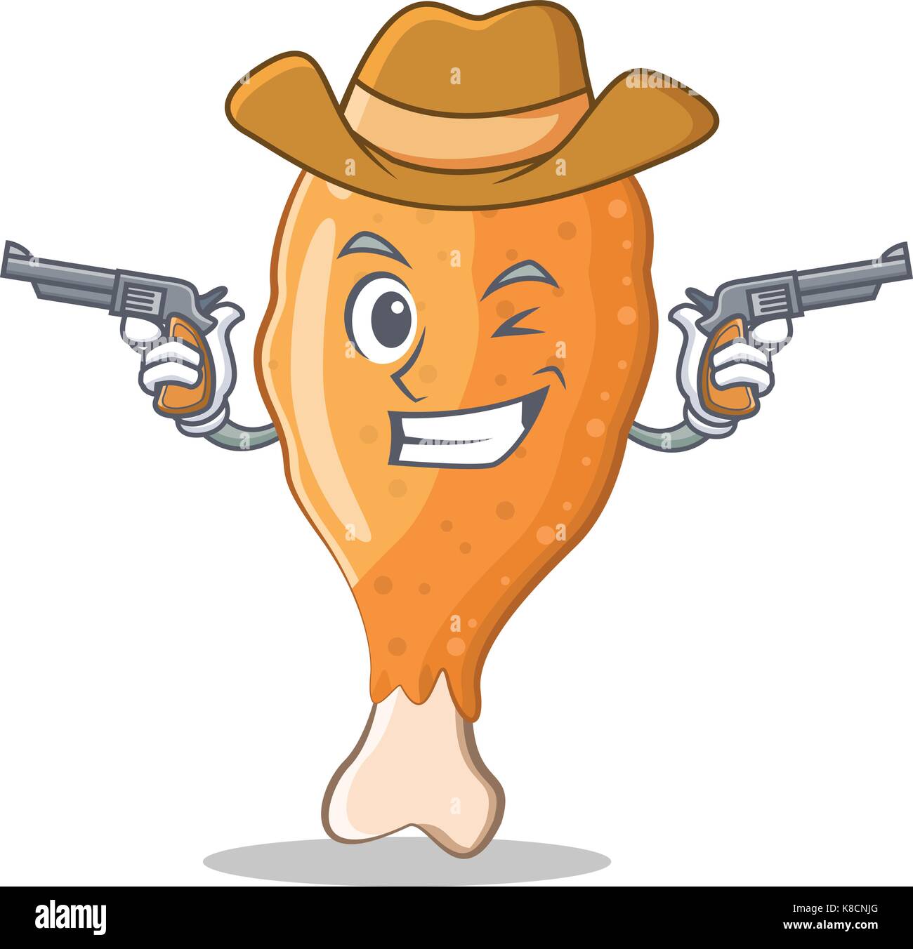 Cowboy fried chicken character cartoon Stock Vector Image & Art - Alamy