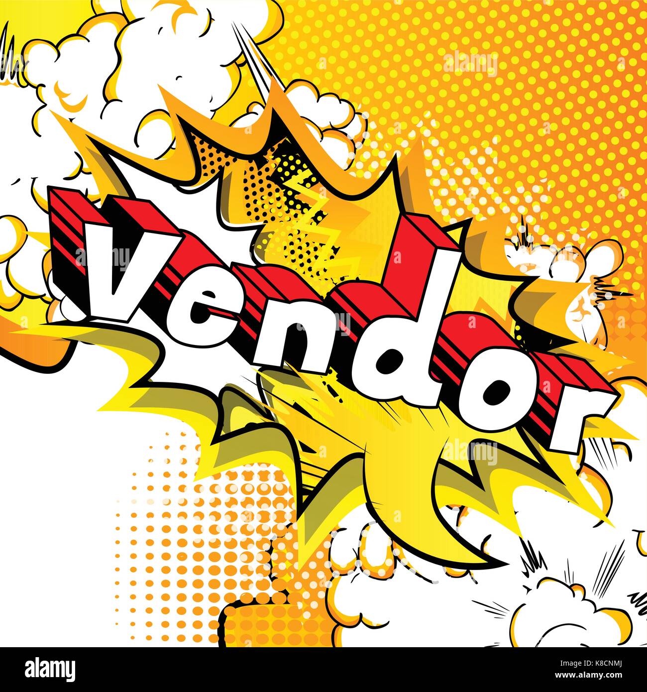 Vendor - Comic book style word on abstract background Stock Vector ...