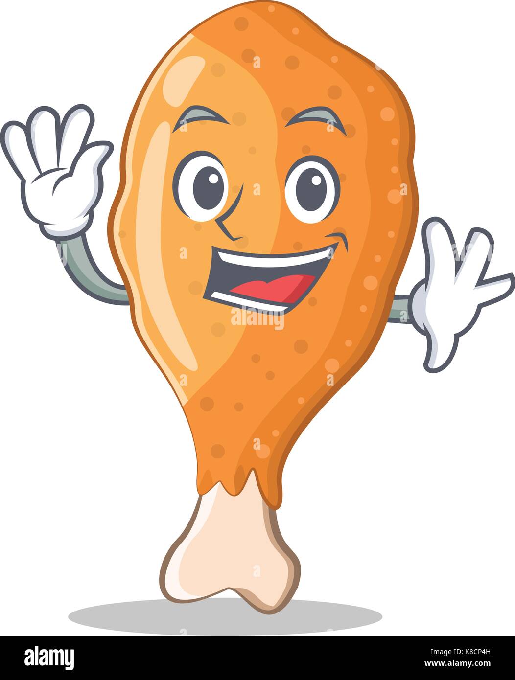Waving fried chicken character cartoon Stock Vector Image & Art - Alamy
