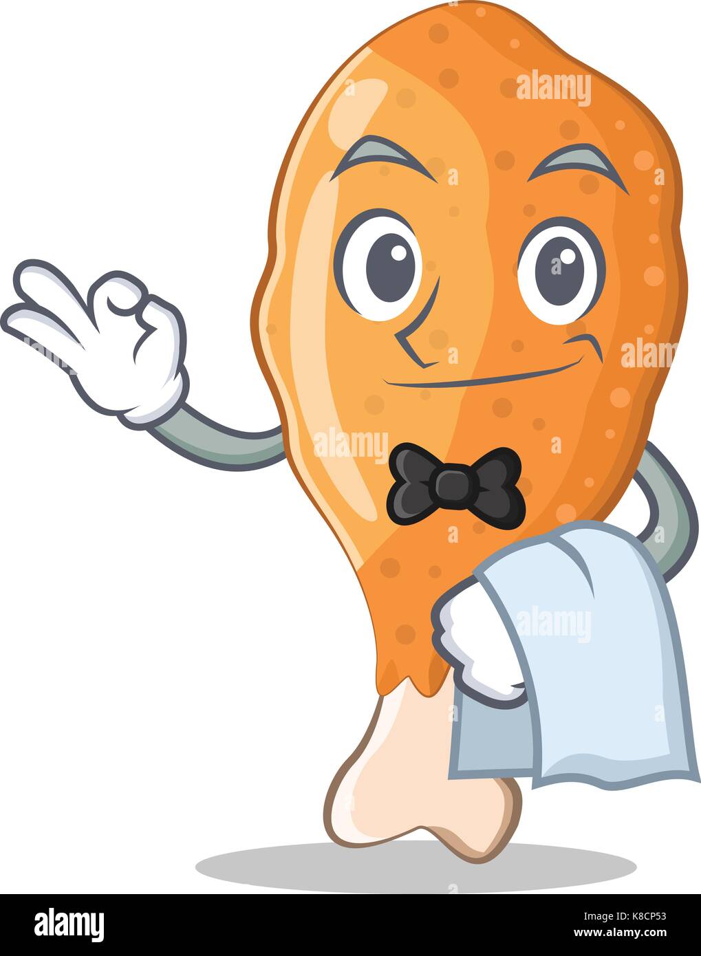 Waiter fried chicken character cartoon Stock Vector Image & Art - Alamy