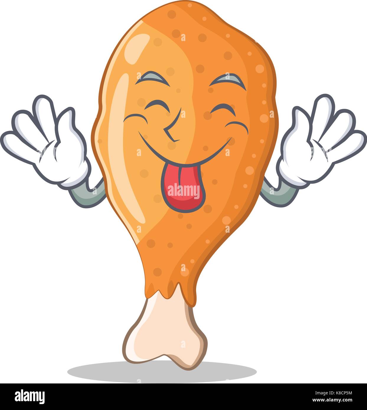 Tongue out fried chicken character cartoon Stock Vector Image & Art - Alamy
