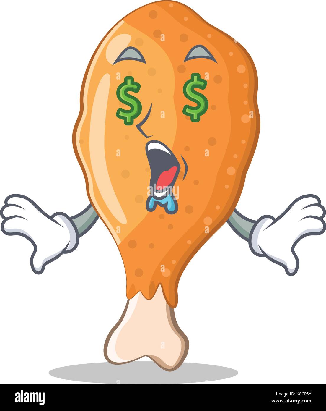 Money eye fried chicken character cartoon Stock Vector Image & Art - Alamy