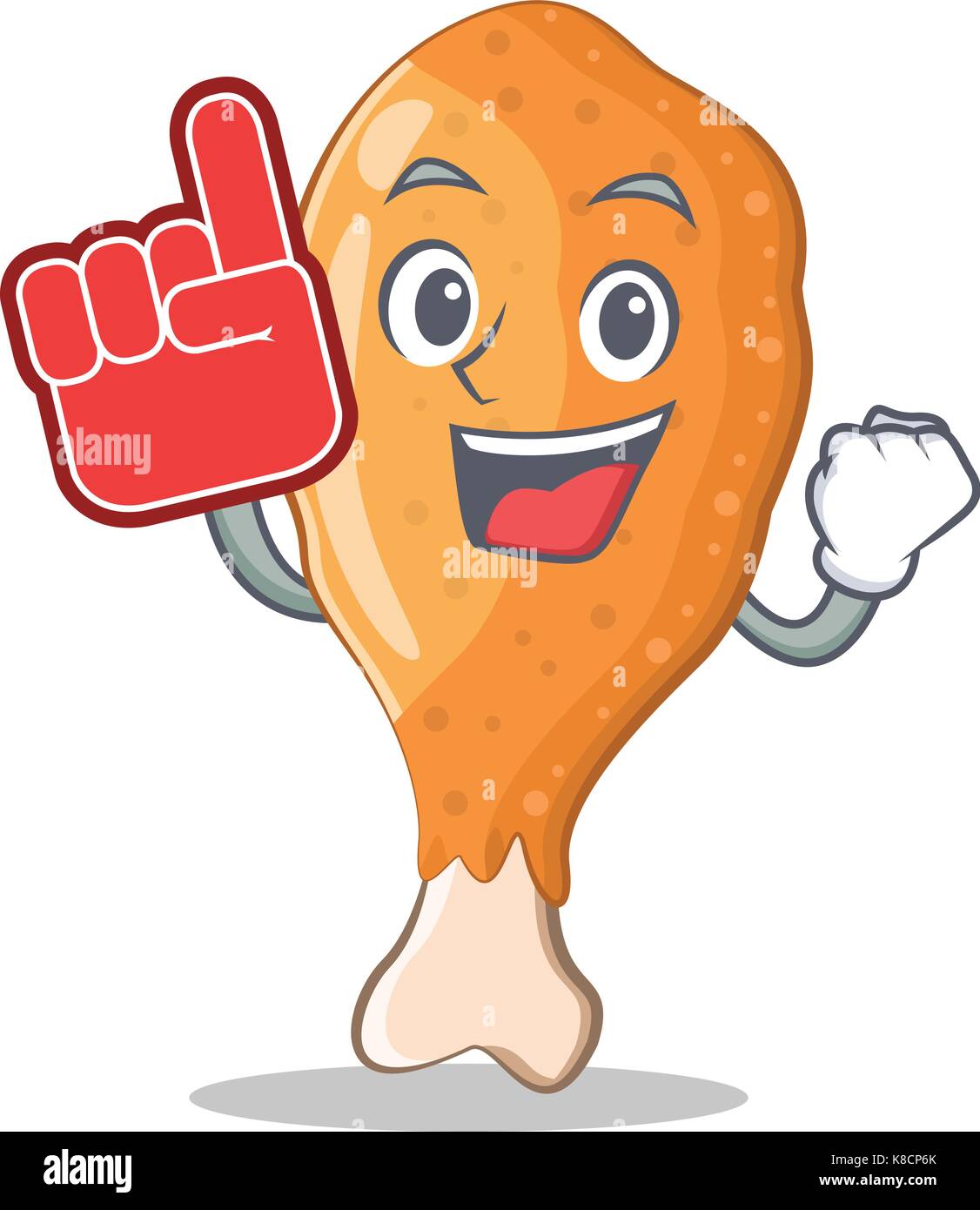 Foam finger fried chicken character cartoon Stock Vector Image & Art ...
