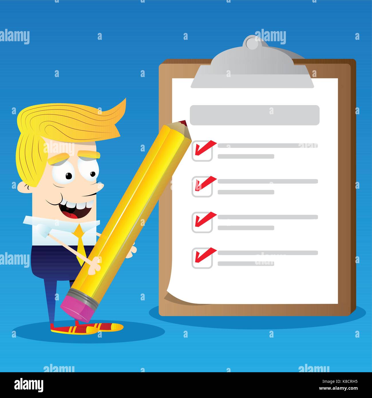 Happy smiling successful business office worker character holding a ...