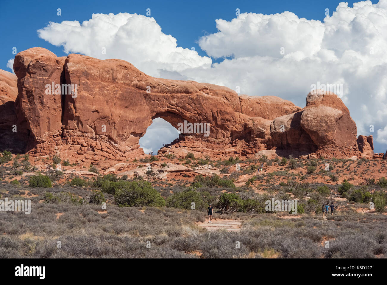 Windows Section Arch in Arches National Park, Utah, USA Stock Photo - Alamy