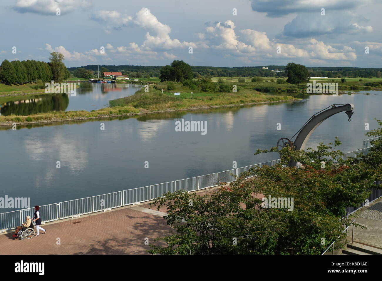 River Oder from German bank Stock Photo - Alamy