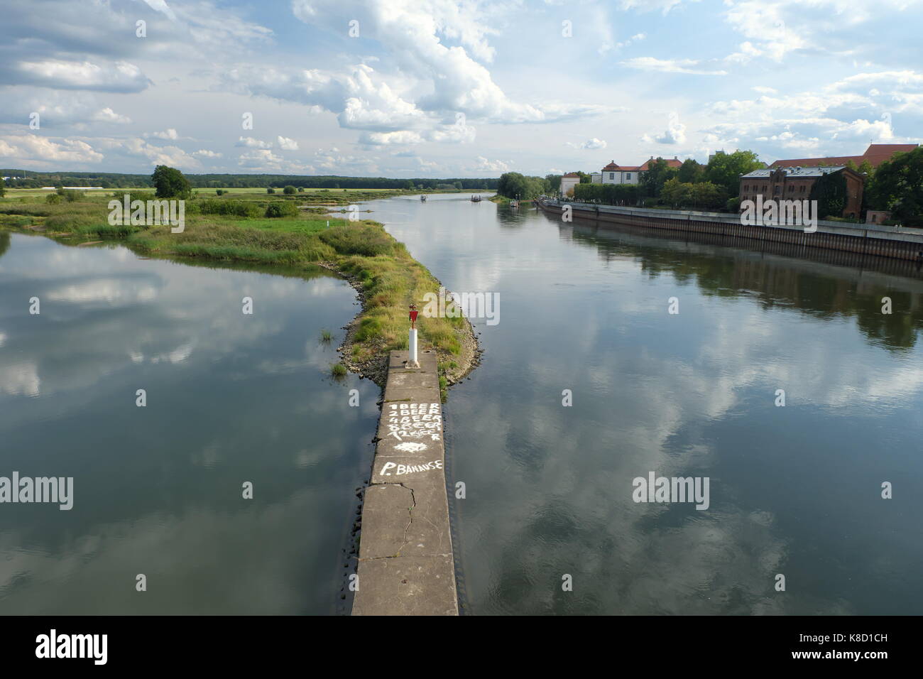 River Oder from border bridge Stock Photo - Alamy