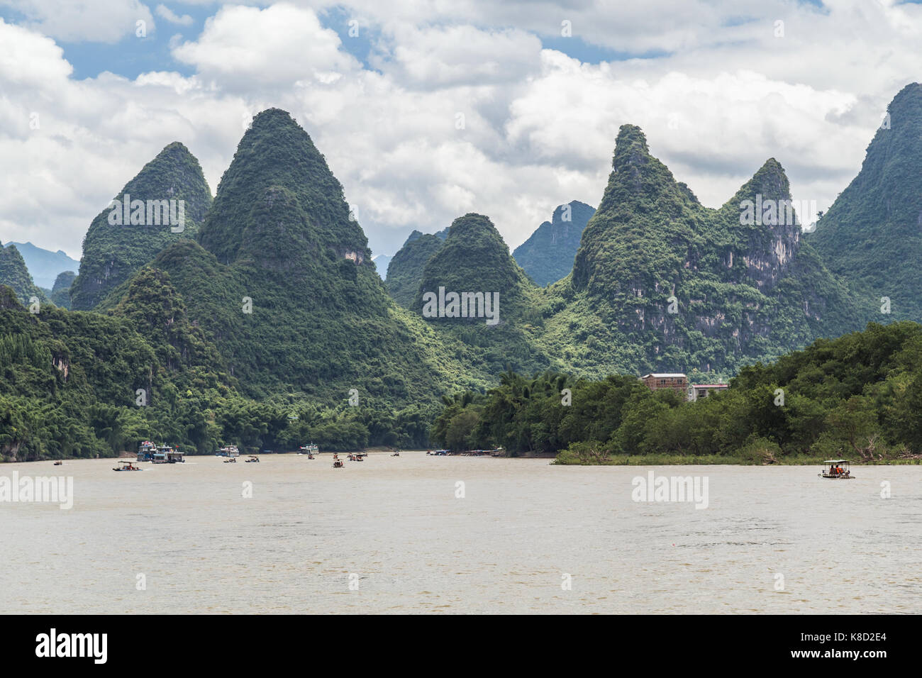 Karst mountains and limestone peaks of Li river in China Stock Photo ...