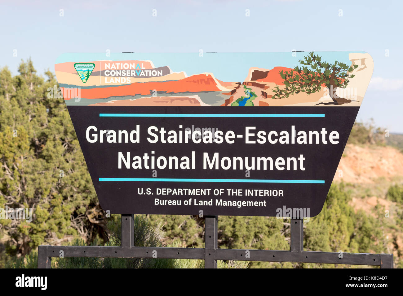 Grand staircase escalante national monument sign hi-res stock ...