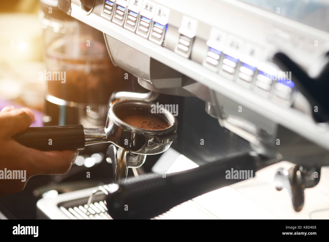 barista making coffee Stock Photo - Alamy