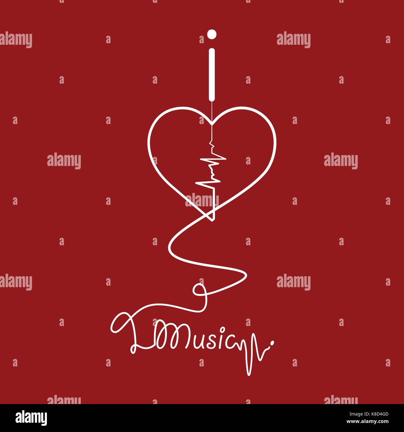 I love music - Vector graphic print for t-shirt Stock Vector Image ...