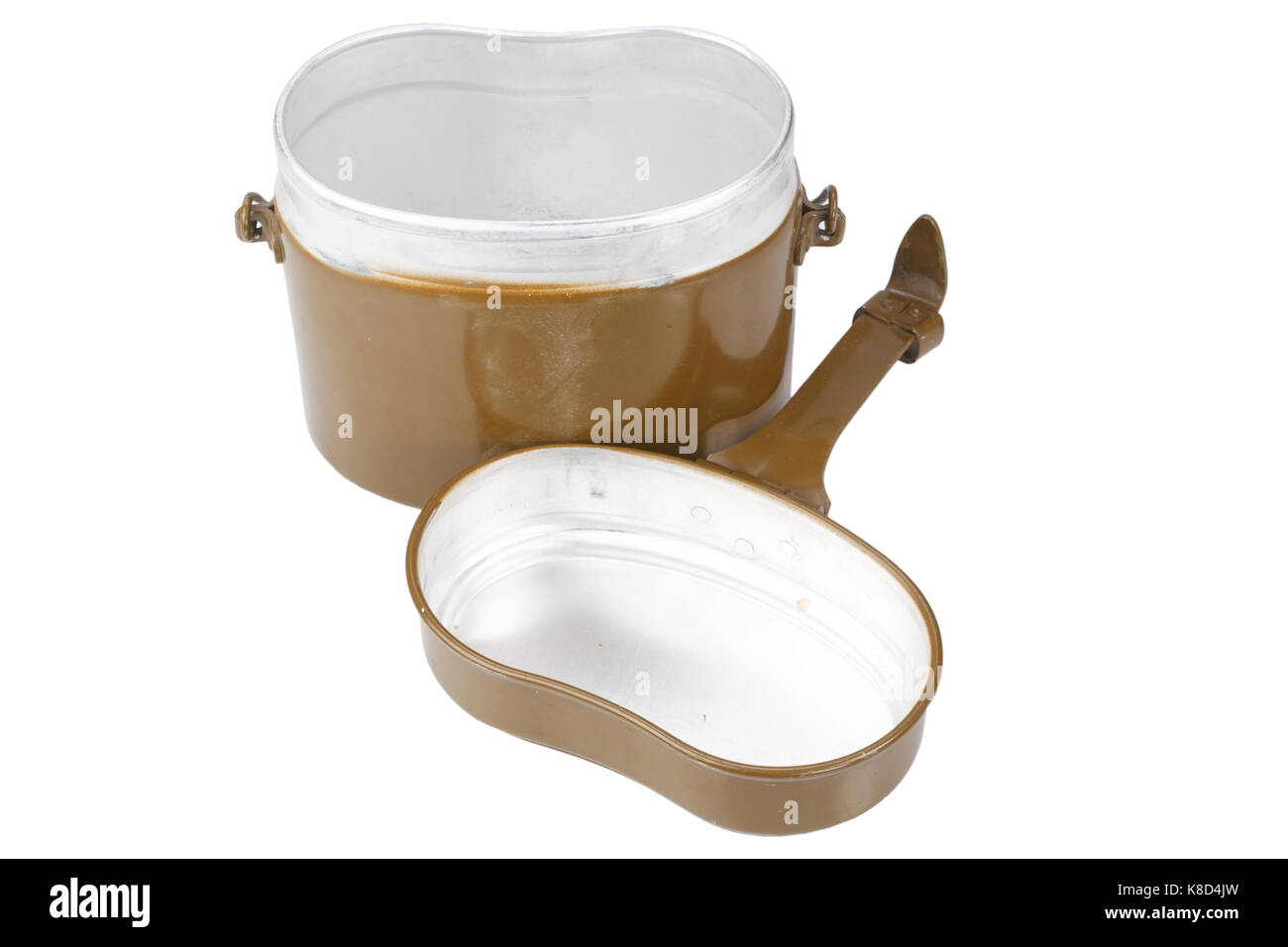 Soviet Army mess kit on white background Stock Photo - Alamy