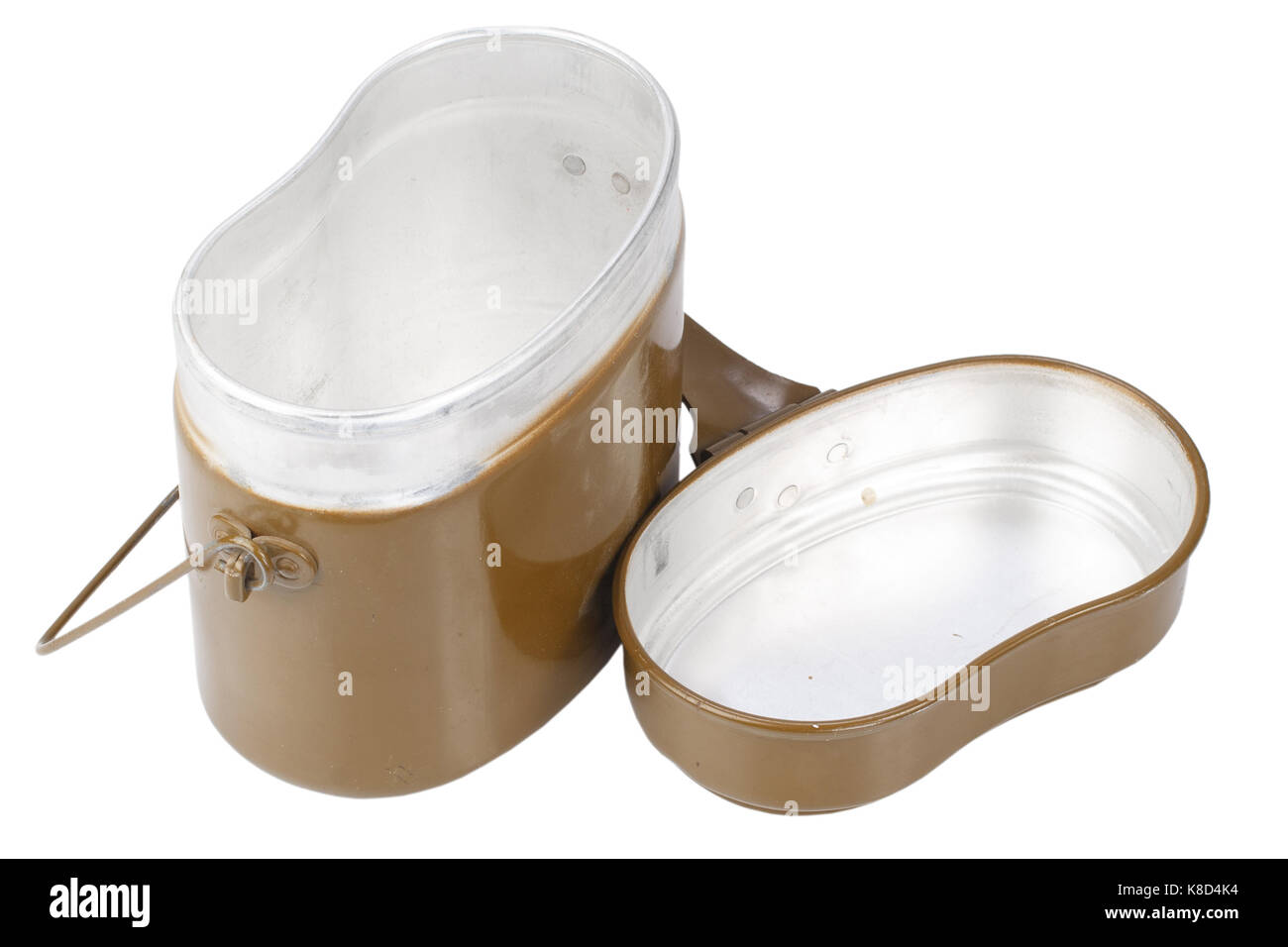 Soviet Army mess kit on white background Stock Photo - Alamy