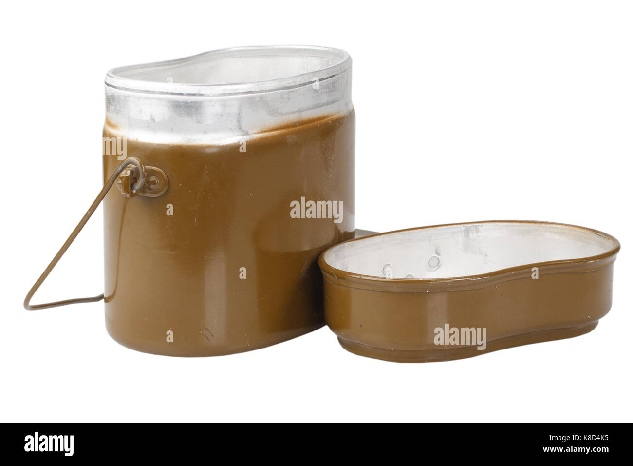 Soviet Army mess kit on white background Stock Photo - Alamy