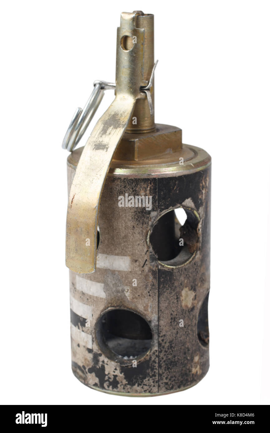 flashbang or stun grenade isolated on white Stock Photo - Alamy