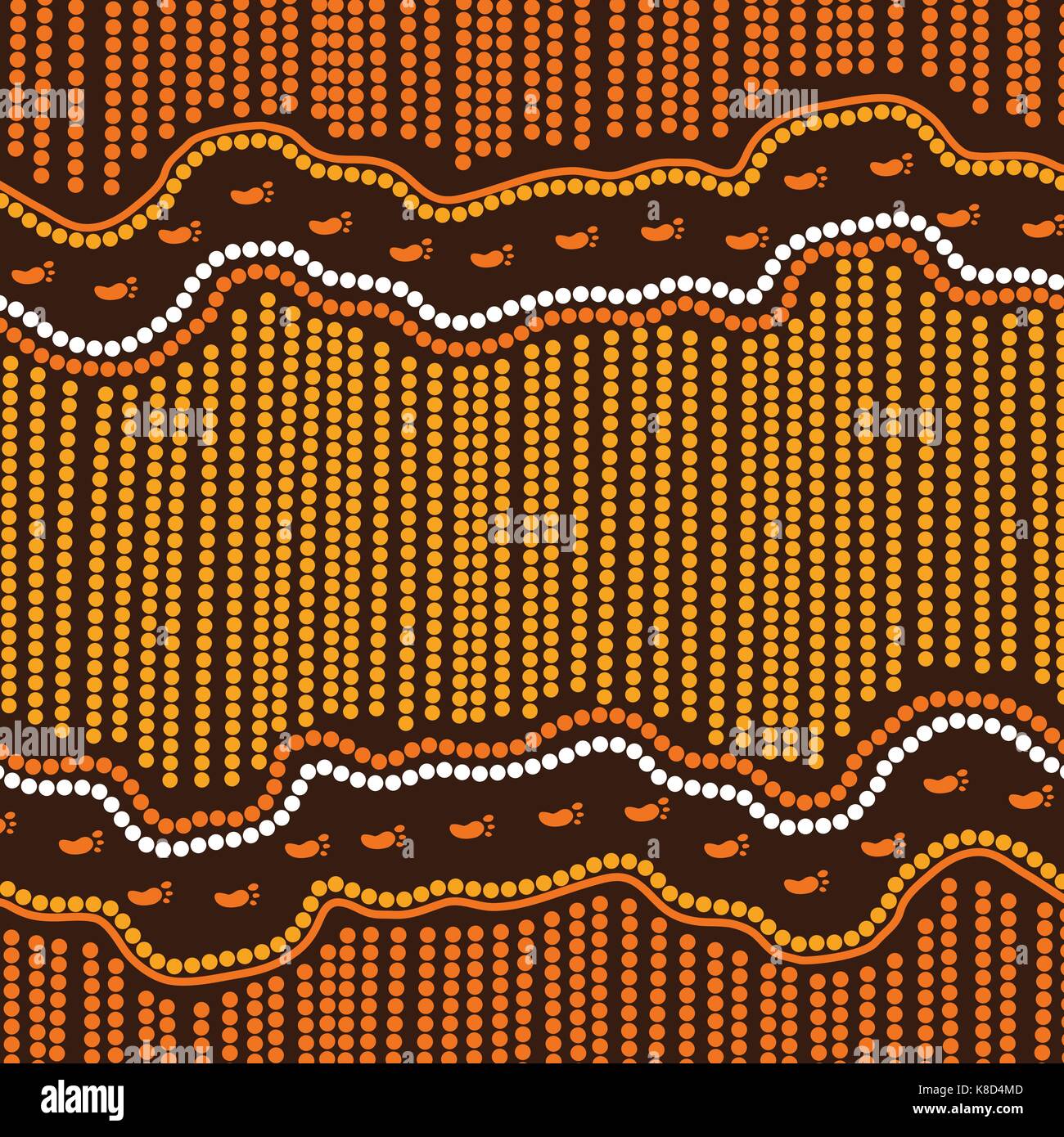 Illustration based on aboriginal style of dot painting Stock Vector ...