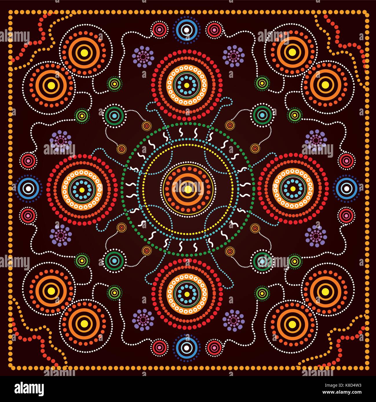Aboriginal dot art vector background Stock Vector Image & Art - Alamy