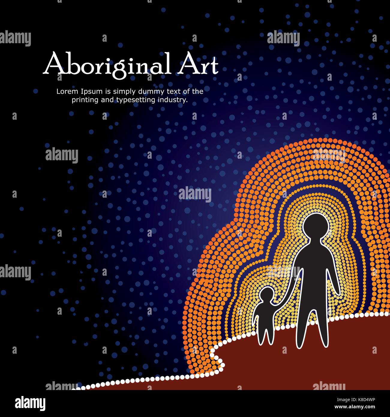 Aboriginal art. Vector Banner with text Stock Vector Image & Art - Alamy