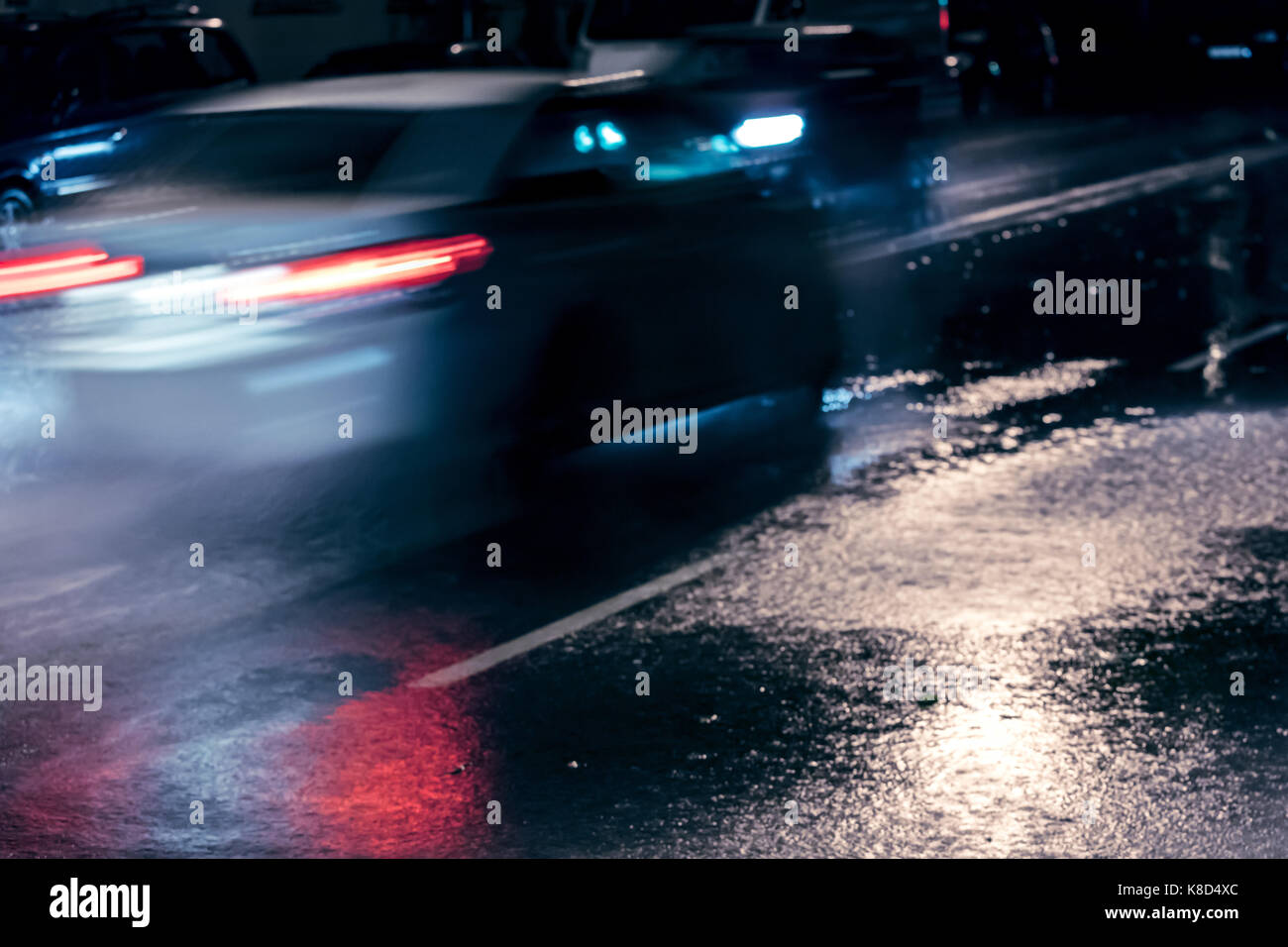 Cars drive on water road hi-res stock photography and images - Alamy