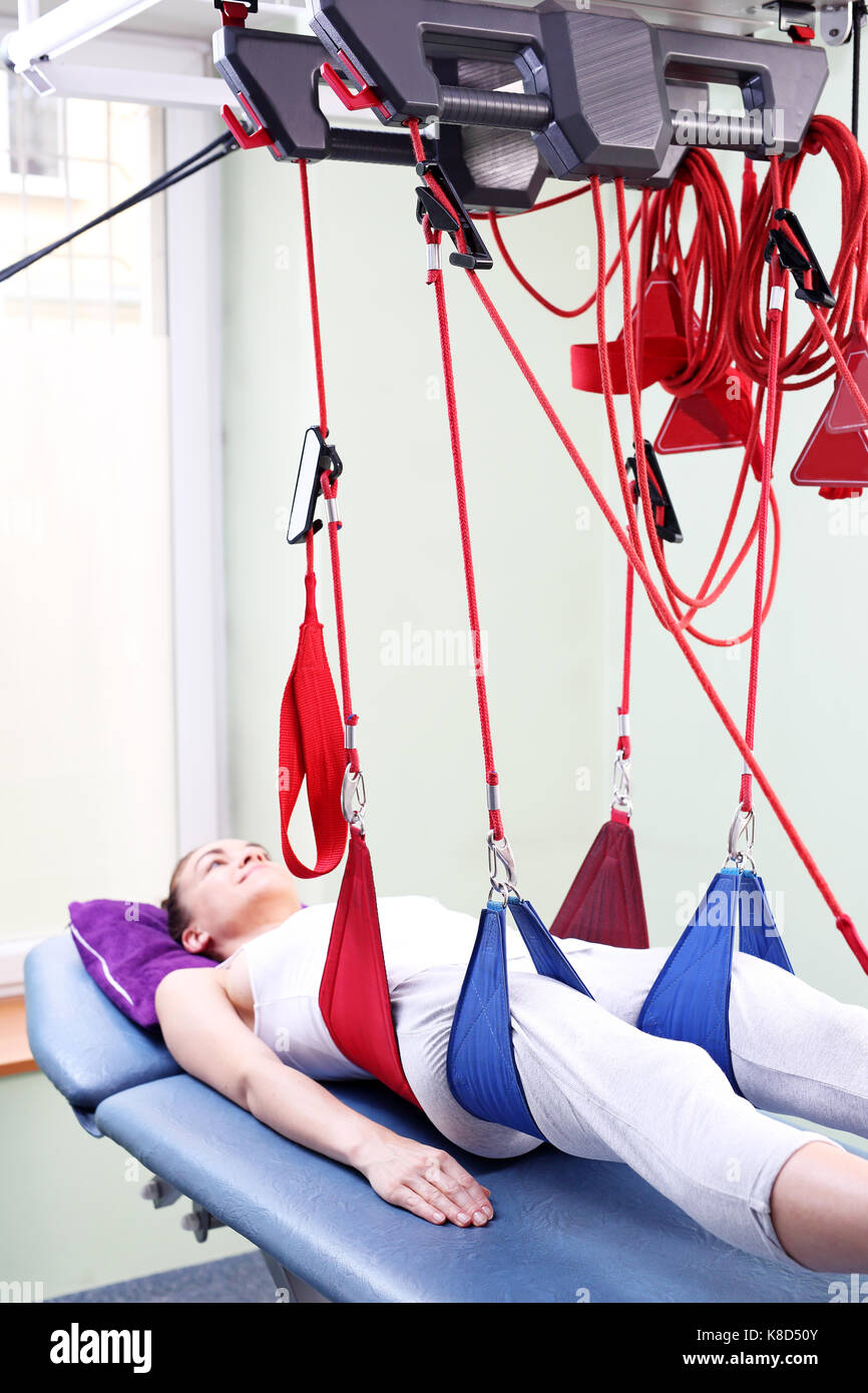 Rehabilitation exercises after foot injury. The patient is practicing ...