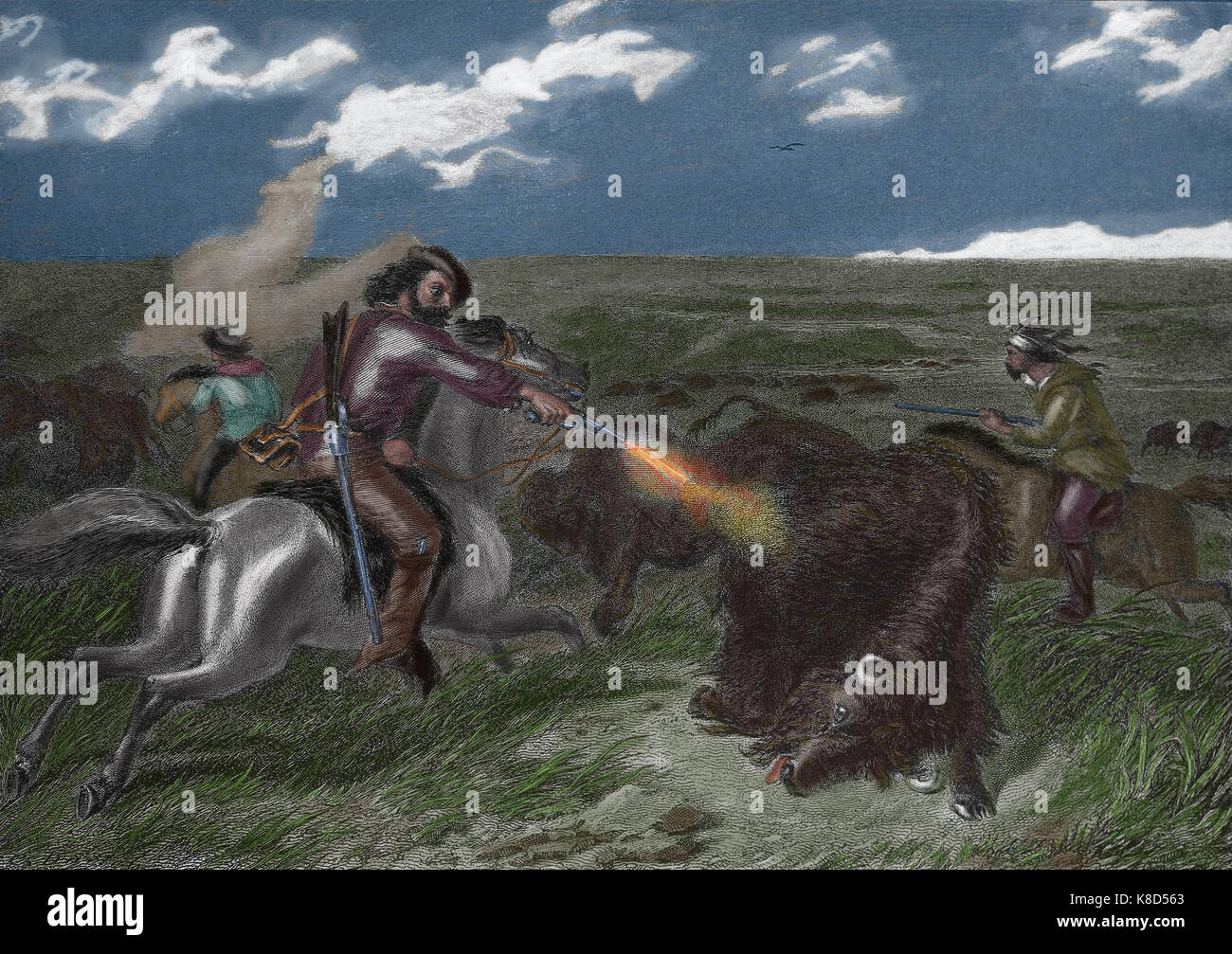 Native american hunting bison High Resolution Stock Photography and ...