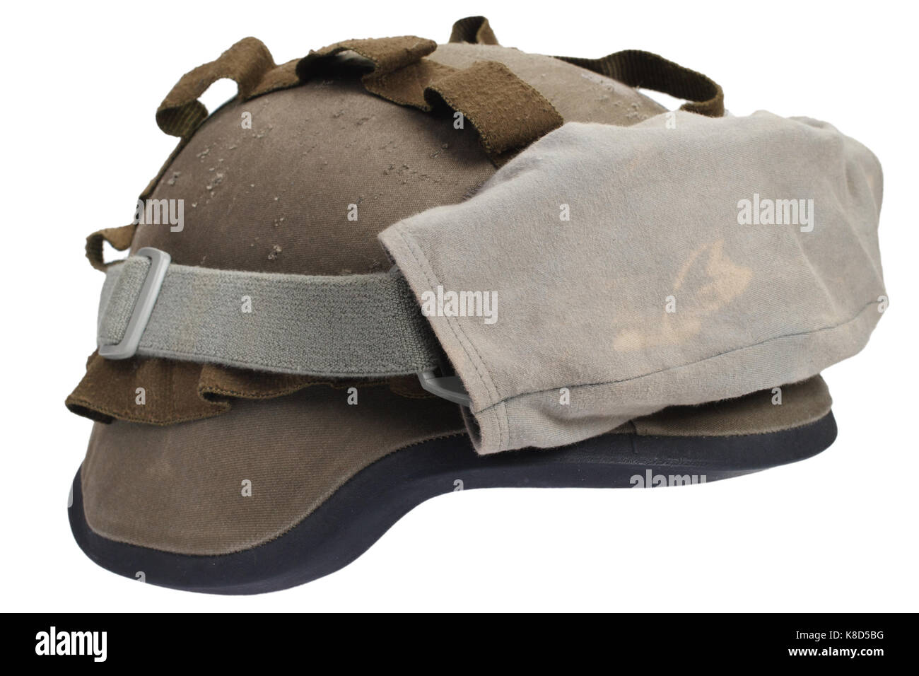 kevlar helmet with camouflage cover and protective goggles Stock Photo ...