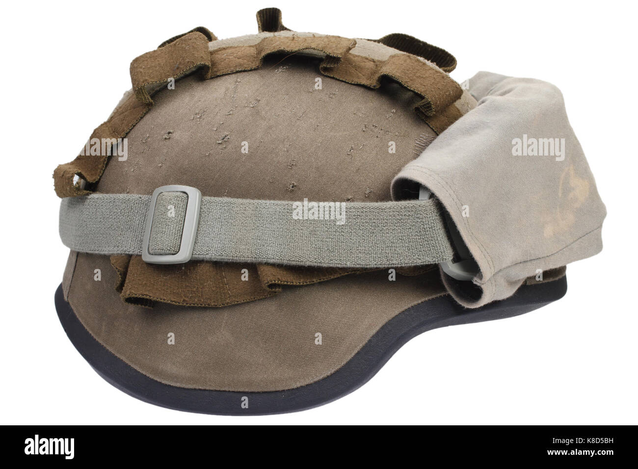 kevlar helmet with camouflage cover and protective goggles Stock Photo ...