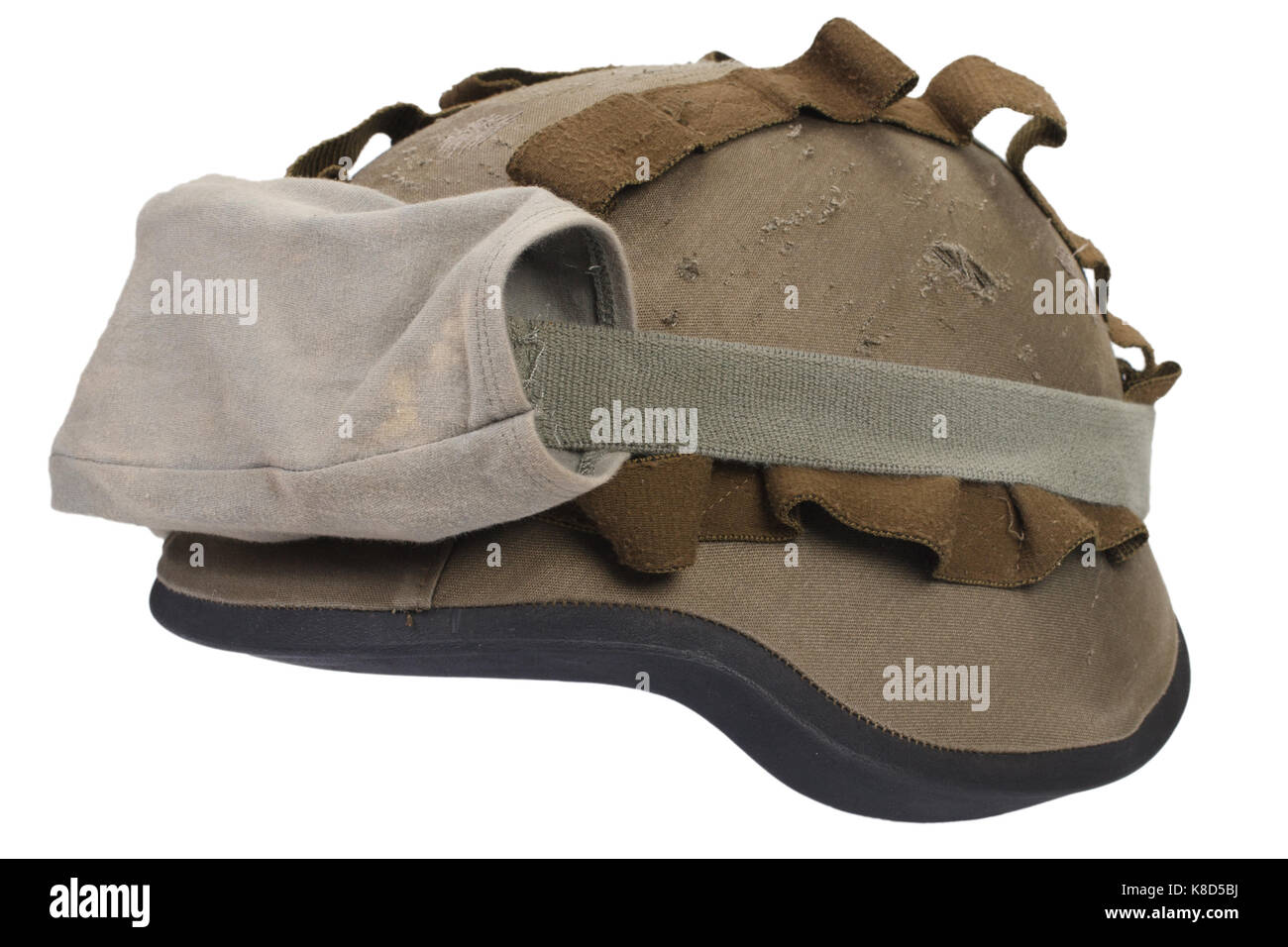 kevlar helmet with camouflage cover and protective goggles Stock Photo ...