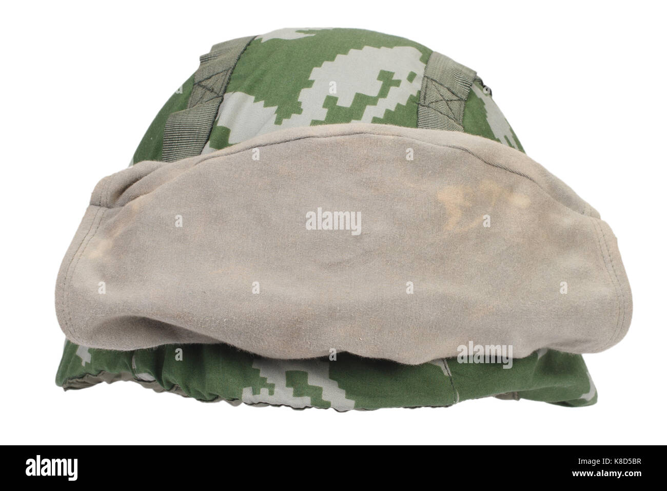kevlar helmet with camouflage cover and protective goggles Stock Photo ...