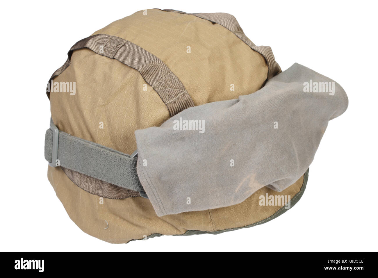 kevlar helmet with camouflage cover and protective goggles Stock Photo ...