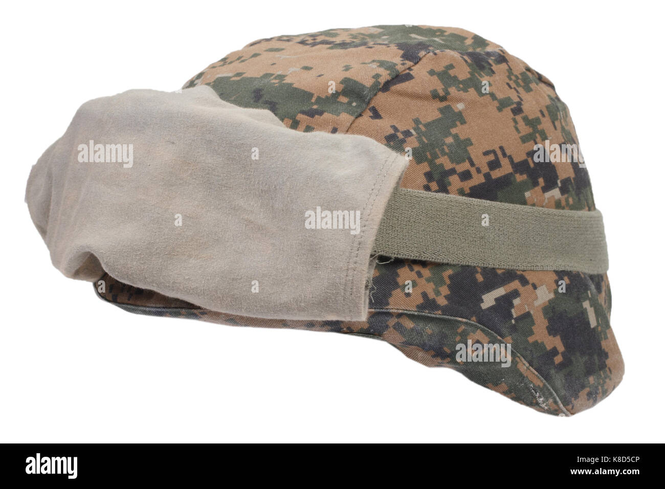 kevlar helmet with camouflage cover and protective goggles Stock Photo ...