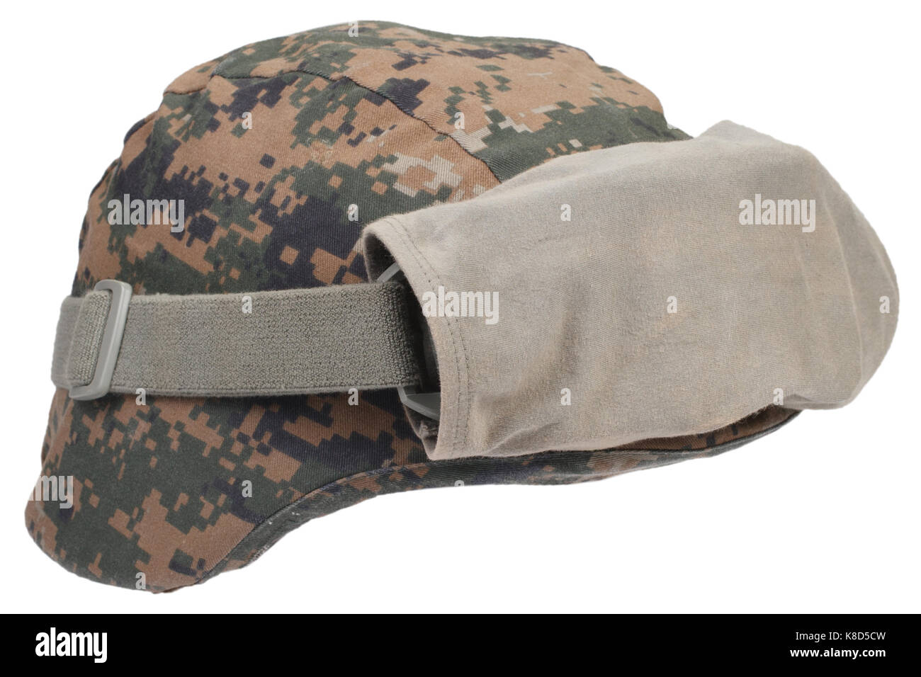 kevlar helmet with camouflage cover and protective goggles Stock Photo ...
