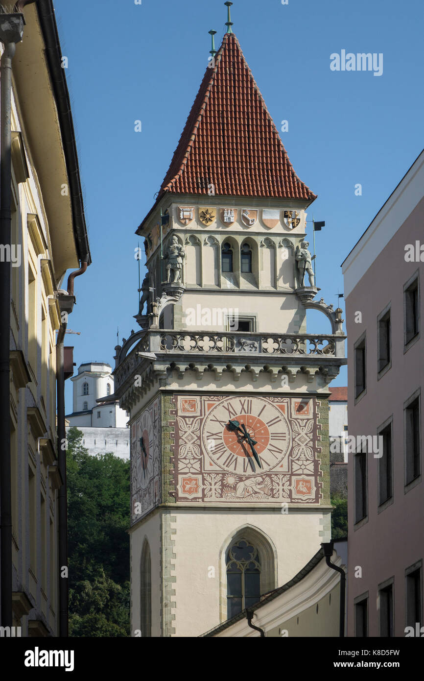 Germany, Lower Bavaria, Passau, Rathaus tower Stock Photo - Alamy