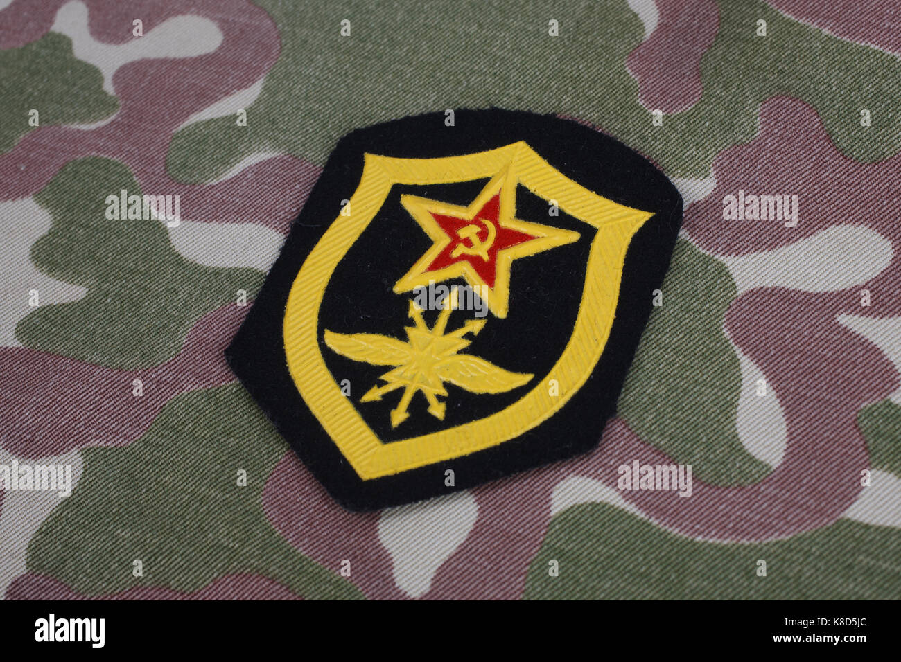 Soviet Army Signal Troops shoulder patch on camouflage uniform Stock ...